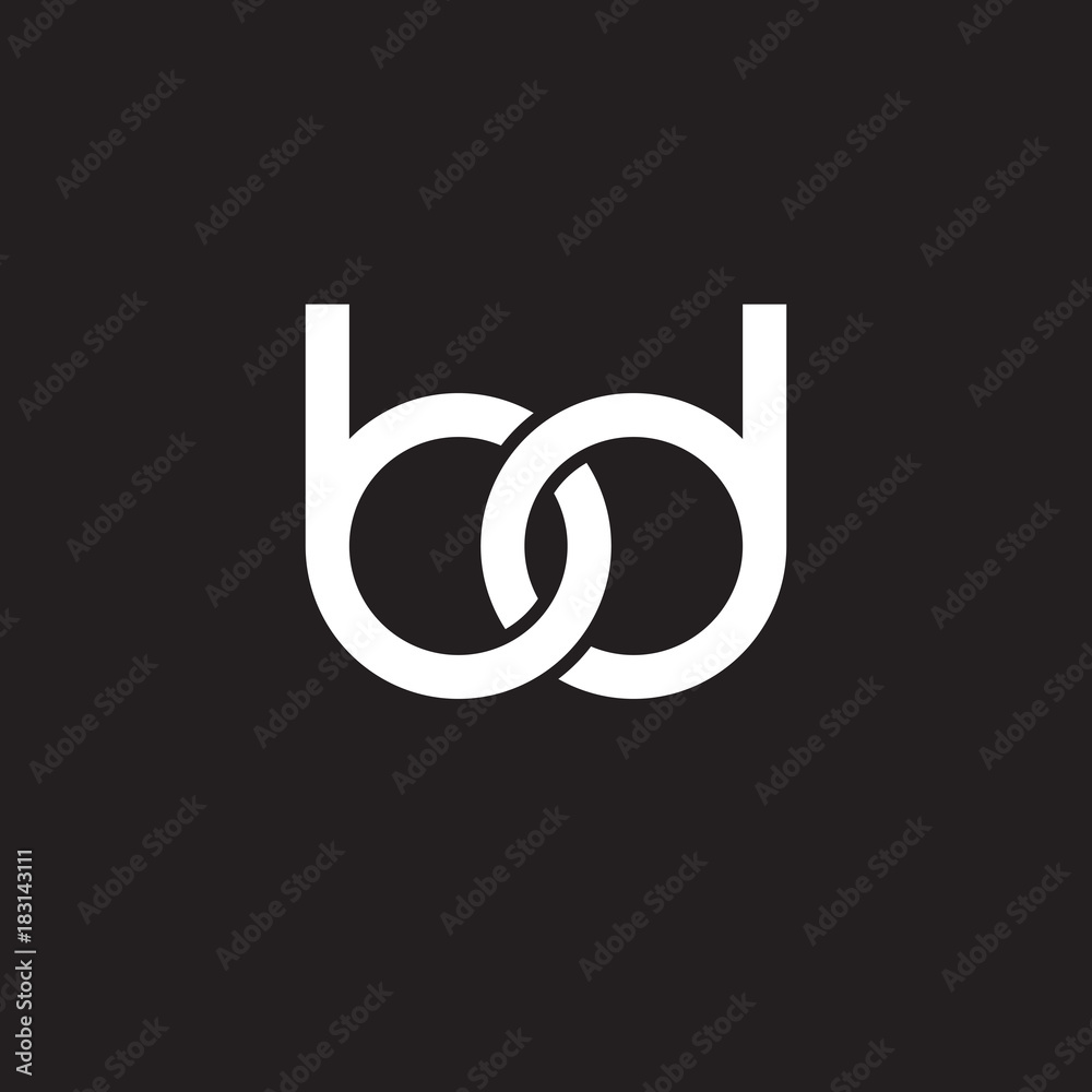 Initial lowercase letter bd, overlapping circle interlock logo, white ...
