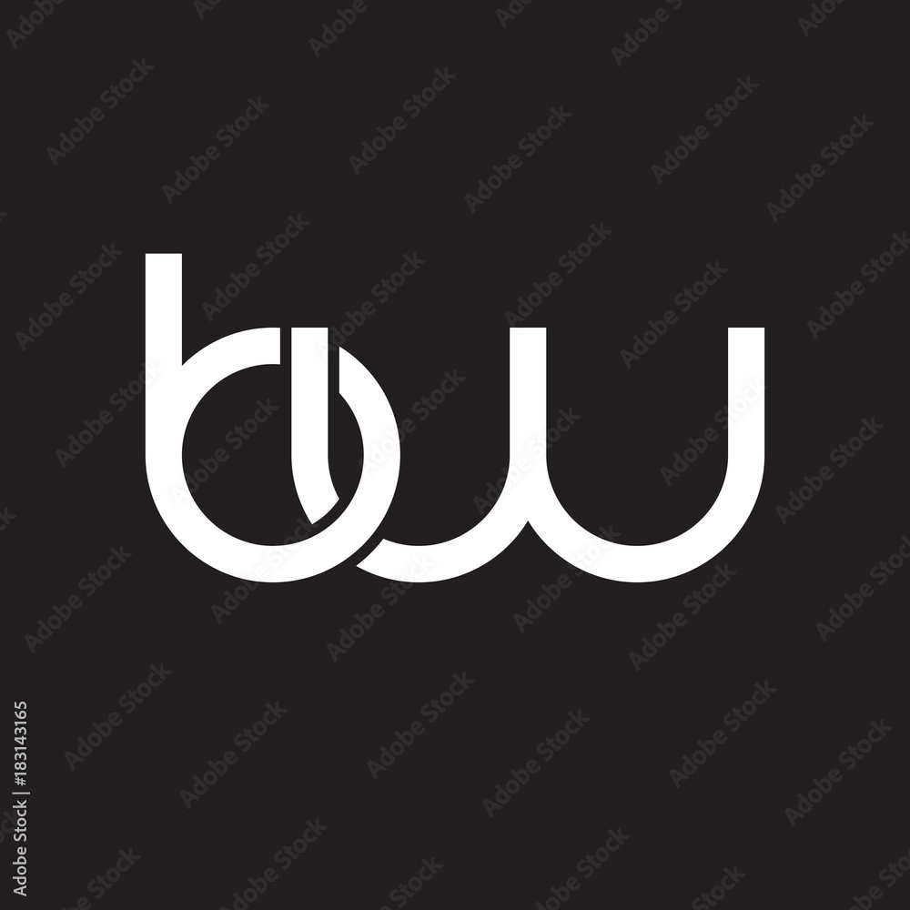 Initial lowercase letter bw, overlapping circle interlock logo, white ...
