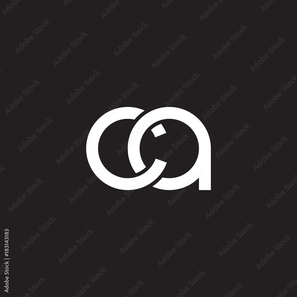 Initial lowercase letter ca, overlapping circle interlock logo, white ...