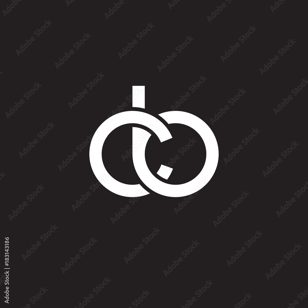 Initial lowercase letter cb, overlapping circle interlock logo, white ...