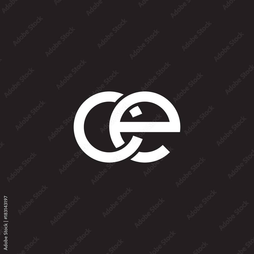 Initial lowercase letter ce, overlapping circle interlock logo, white ...
