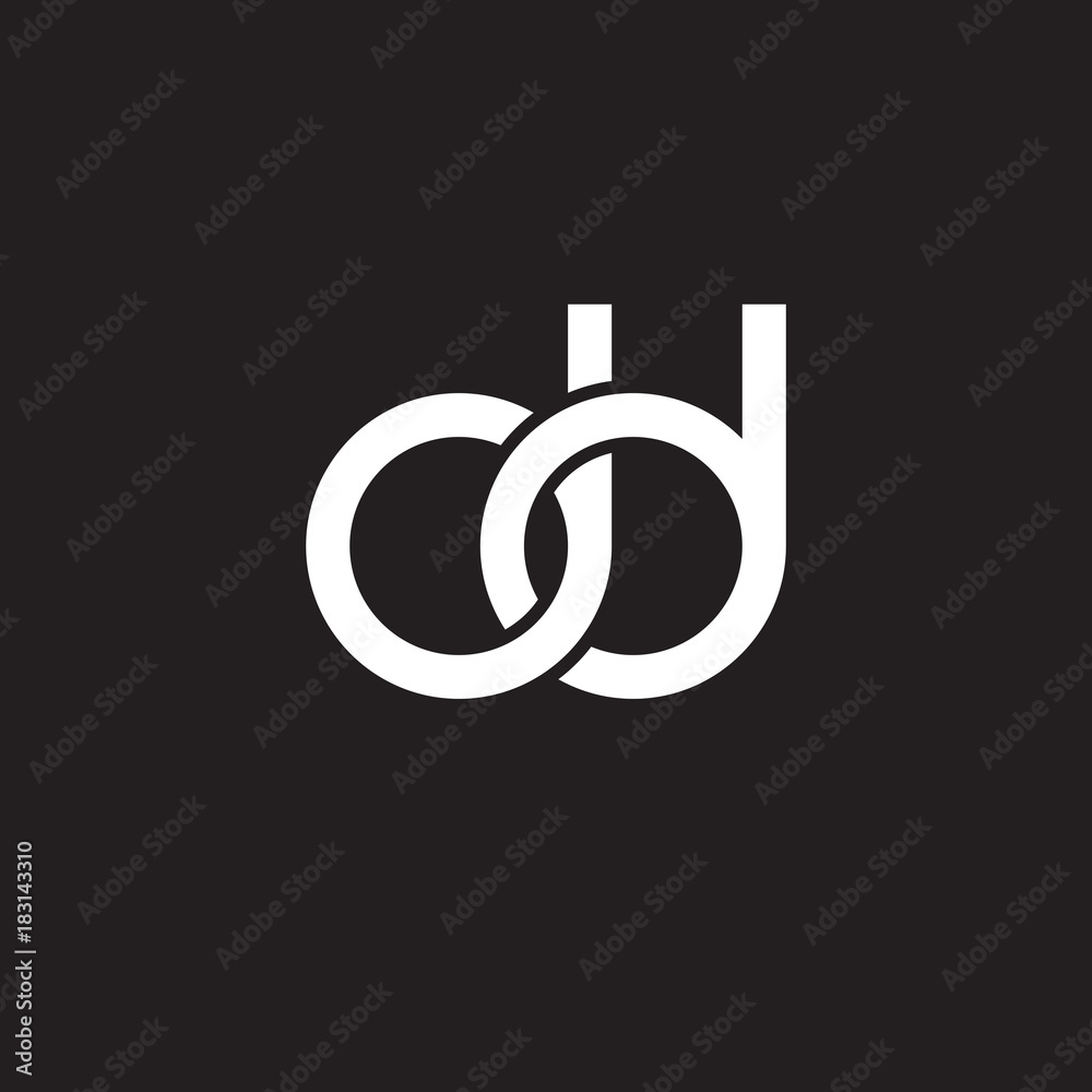 Initial lowercase letter dd, overlapping circle interlock logo, white ...