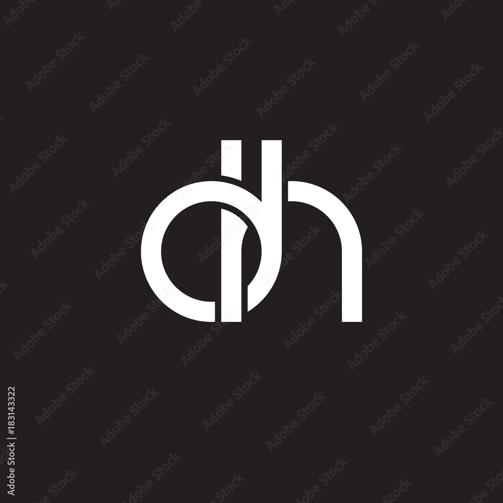Initial lowercase letter dh, overlapping circle interlock logo, white ...