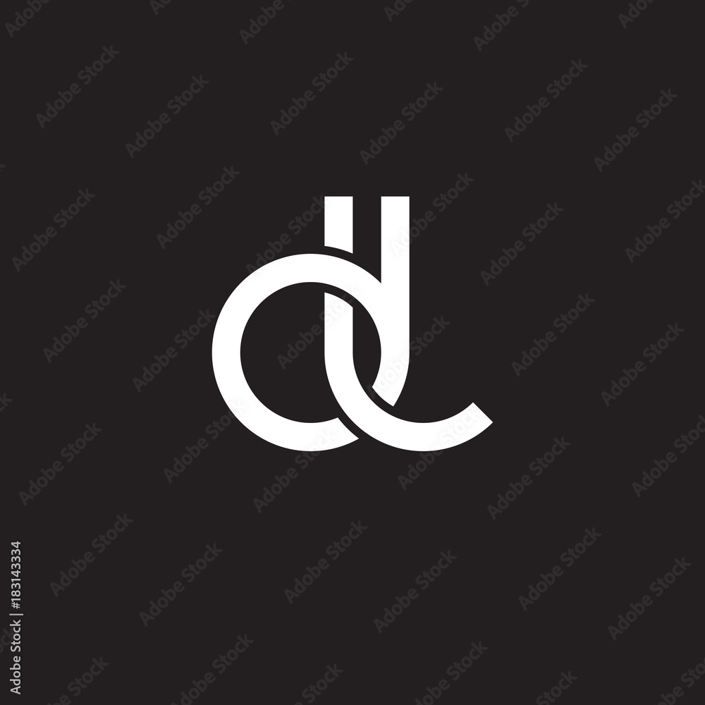 Initial lowercase letter dl, overlapping circle interlock logo, white ...