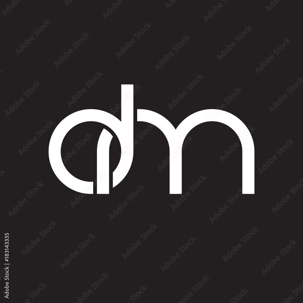Initial lowercase letter dm, overlapping circle interlock logo, white ...