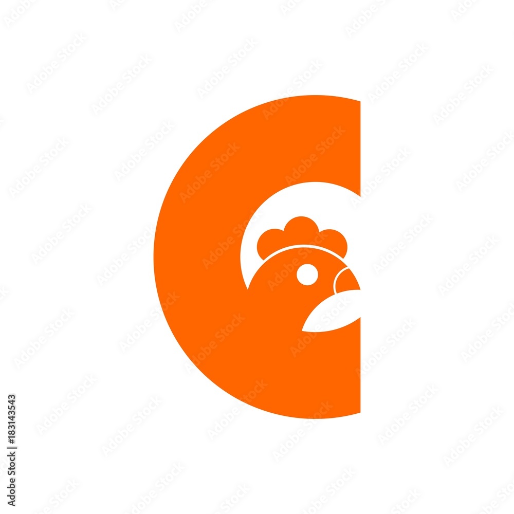 Chicken C alphabet logo design concept Stock Vector | Adobe Stock