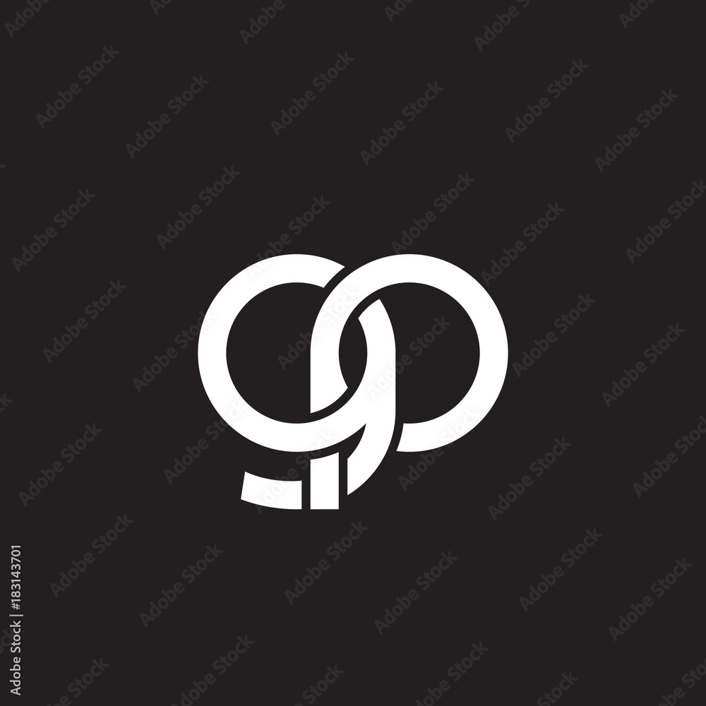 Initial lowercase letter gp, overlapping circle interlock logo, white ...