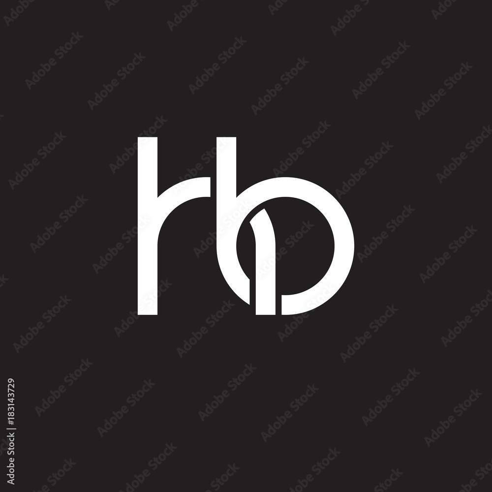 Initial lowercase letter hb, overlapping circle interlock logo, white ...