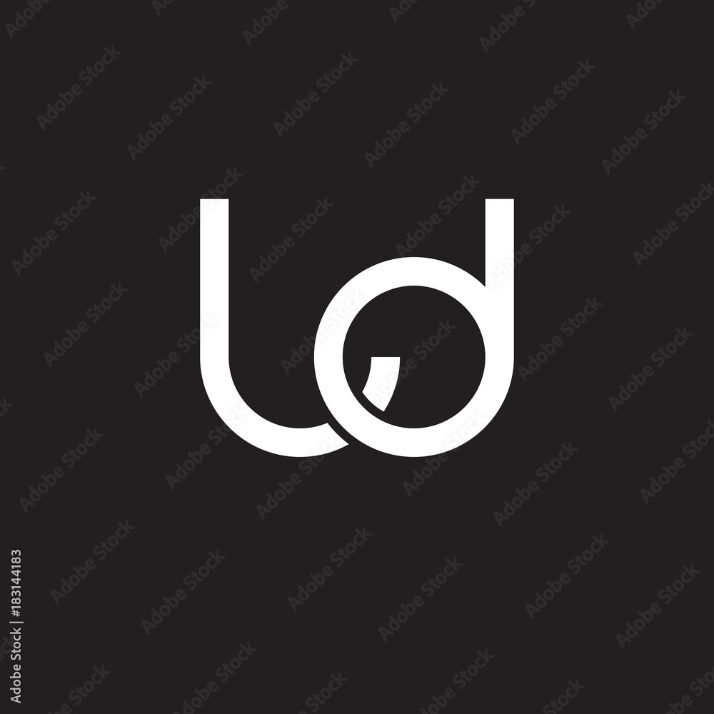 Initial lowercase letter ld, overlapping circle interlock logo, white ...