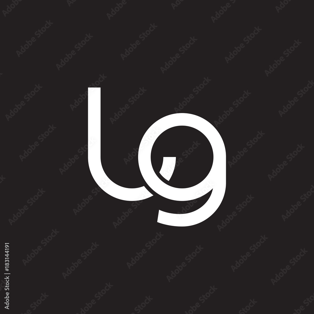 Initial lowercase letter lg, overlapping circle interlock logo, white ...