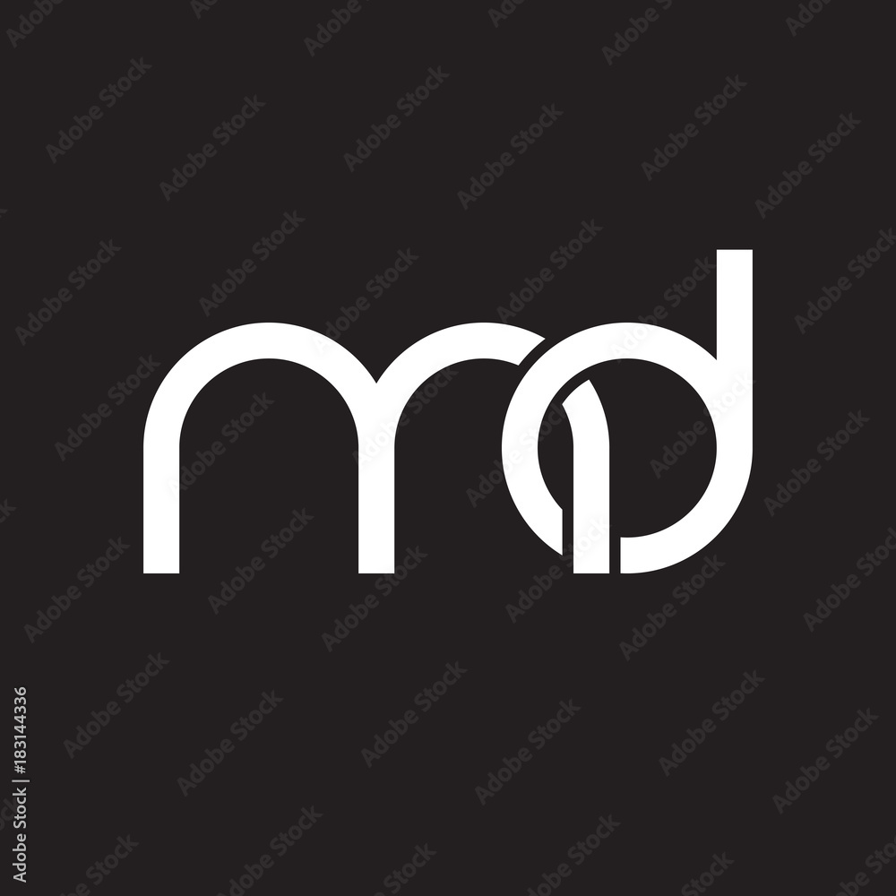 Initial lowercase letter md, overlapping circle interlock logo, white ...