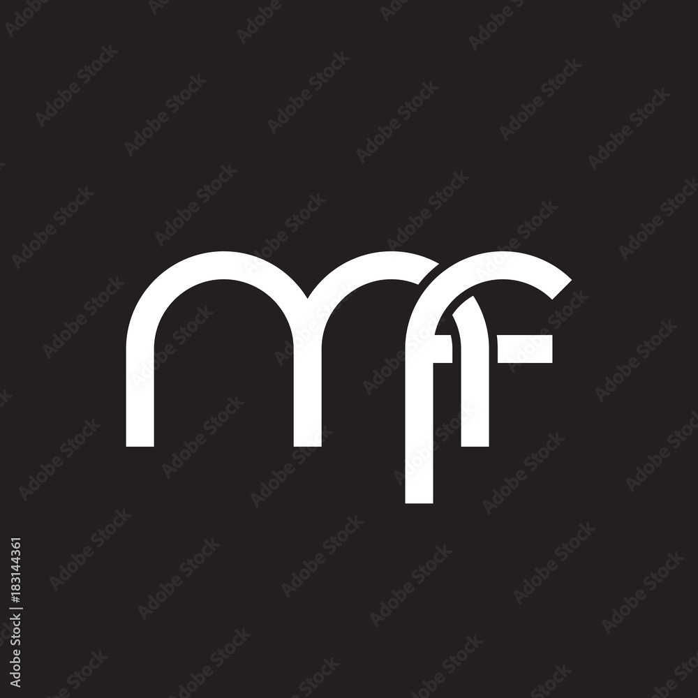 Initial lowercase letter mf, overlapping circle interlock logo, white ...