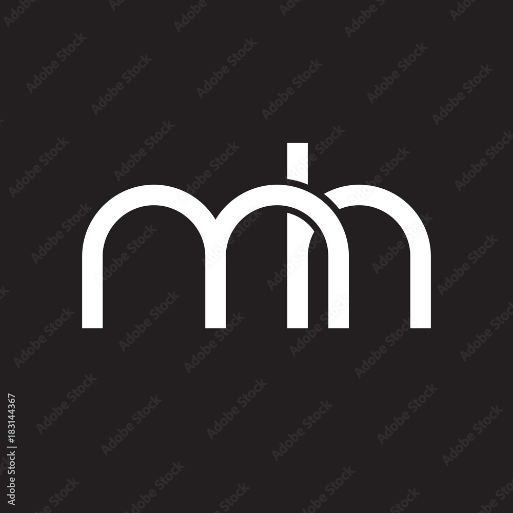 Initial lowercase letter mh, overlapping circle interlock logo, white ...