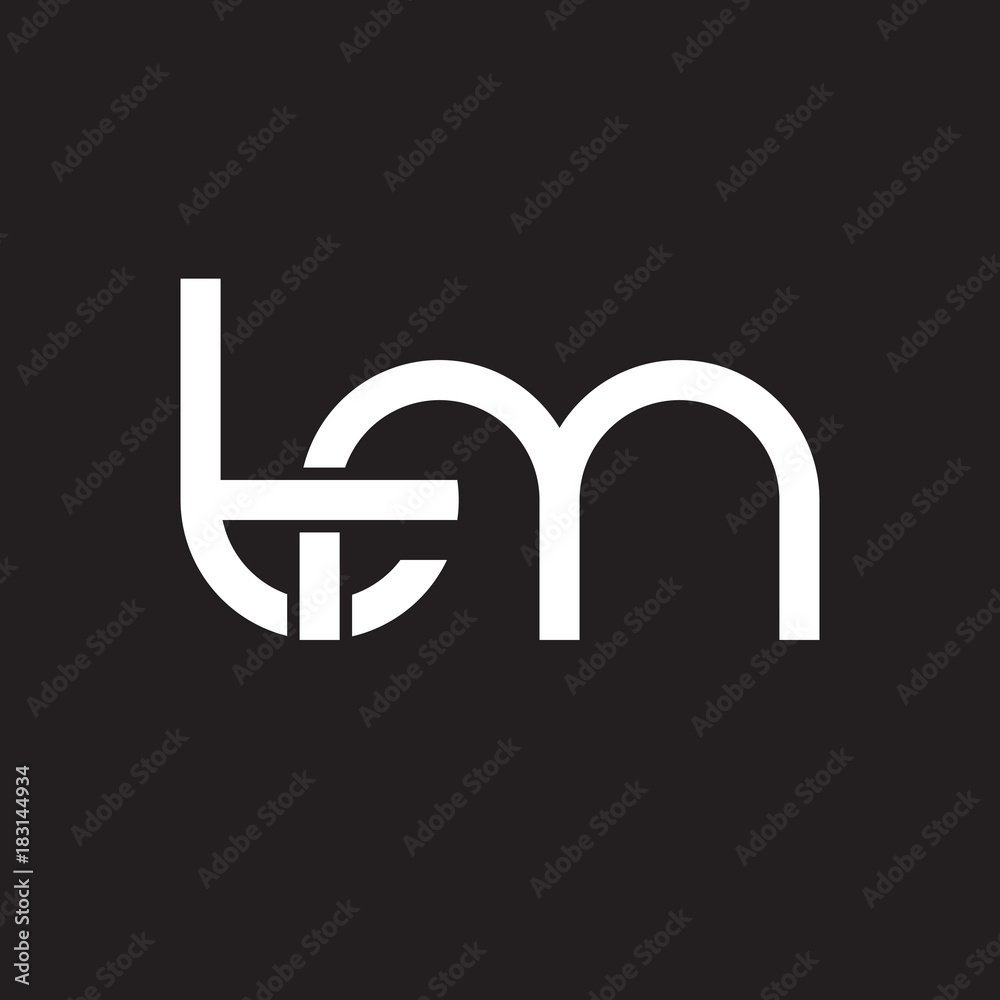 Initial lowercase letter tm, overlapping circle interlock logo, white ...