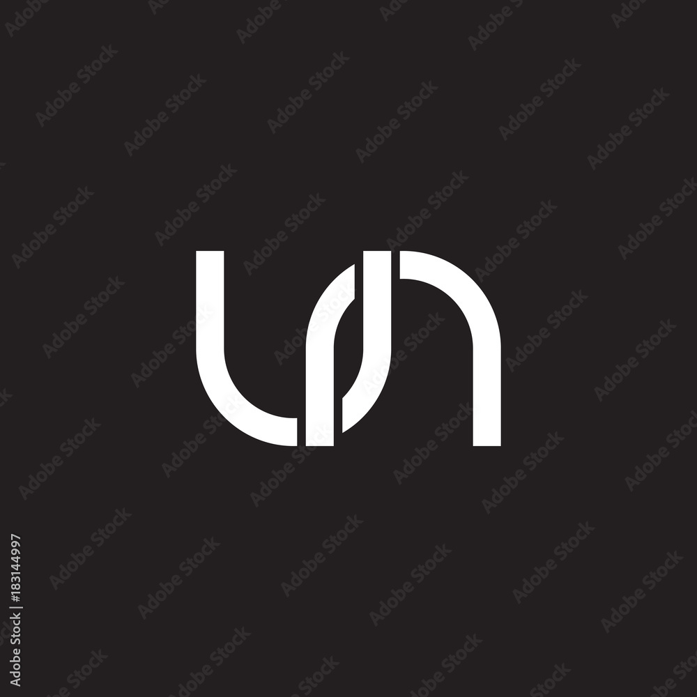Initial lowercase letter un, overlapping circle interlock logo, white ...