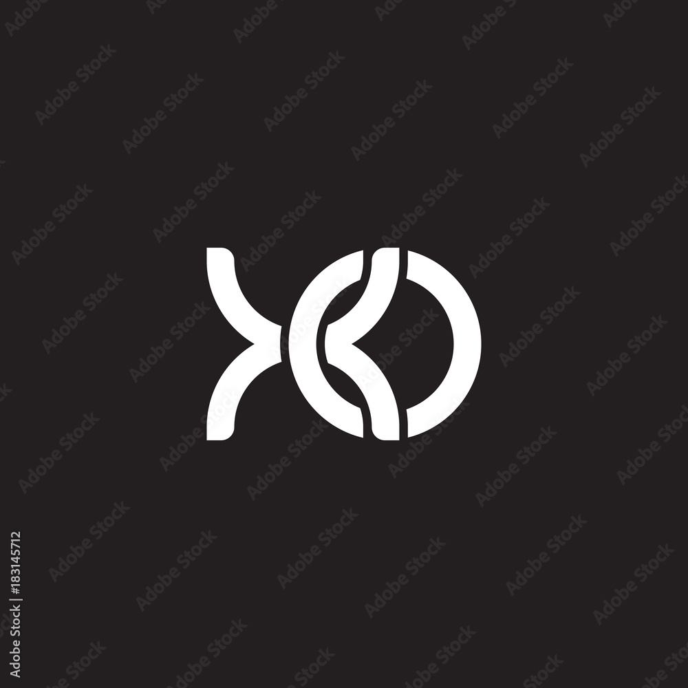 Initial lowercase letter xo, overlapping circle interlock logo, white ...
