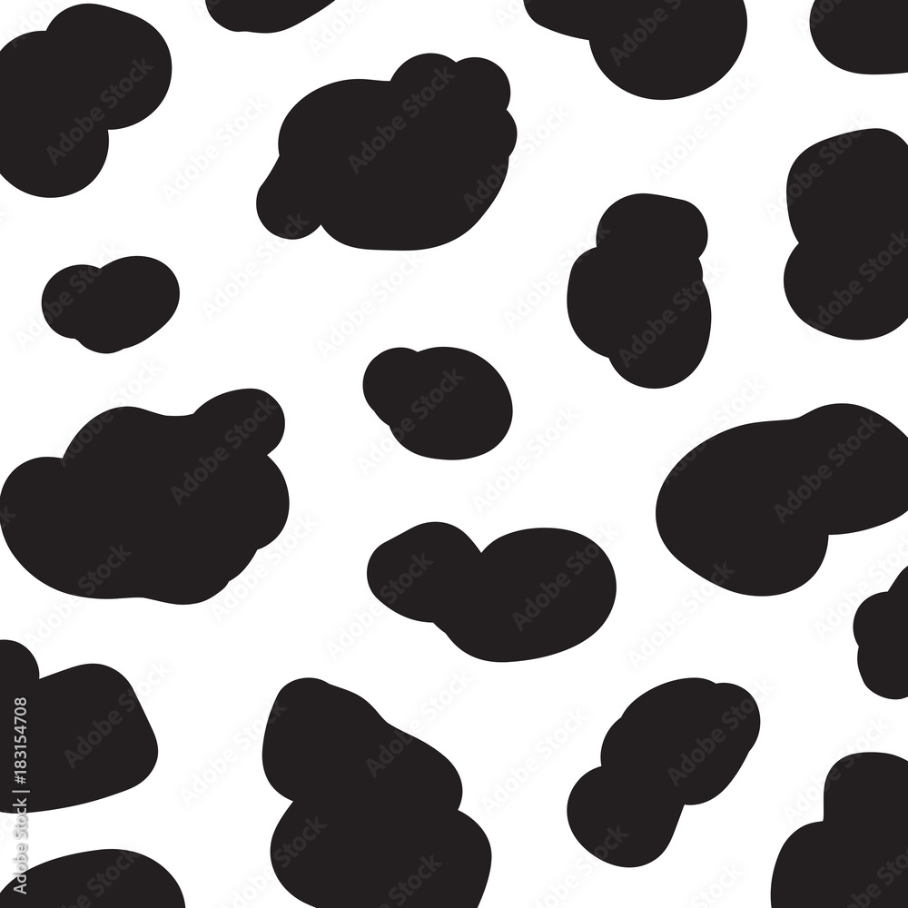 Cow pattern abstract background. Seamless pattern black and white cow ...