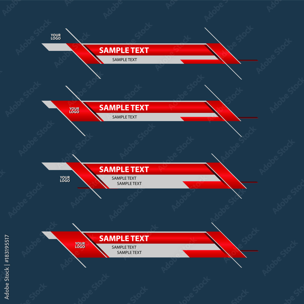 lower third banner bar screen broadcast name plate Stock Vector | Adobe ...
