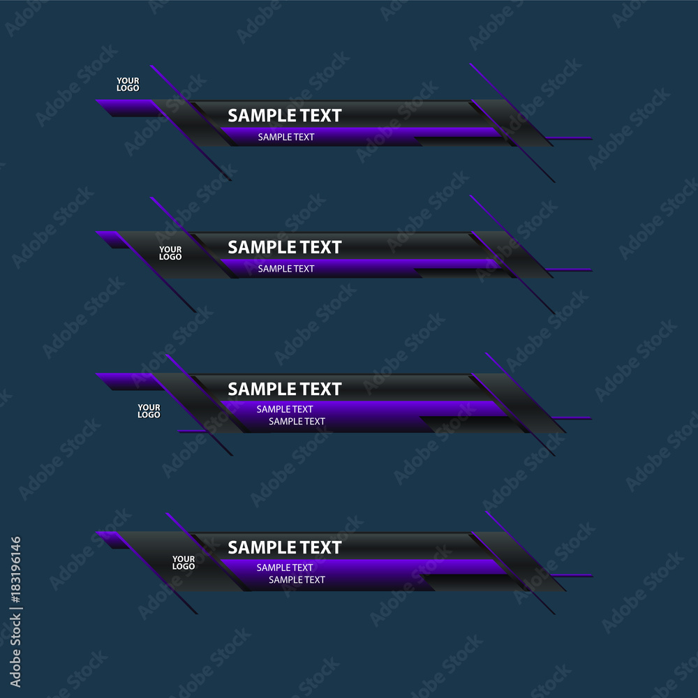 lower third banner bar screen broadcast name plate Stock Vector | Adobe ...