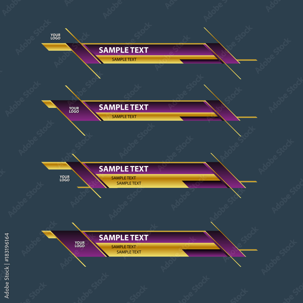 lower third banner bar screen broadcast name plate Stock Illustration ...