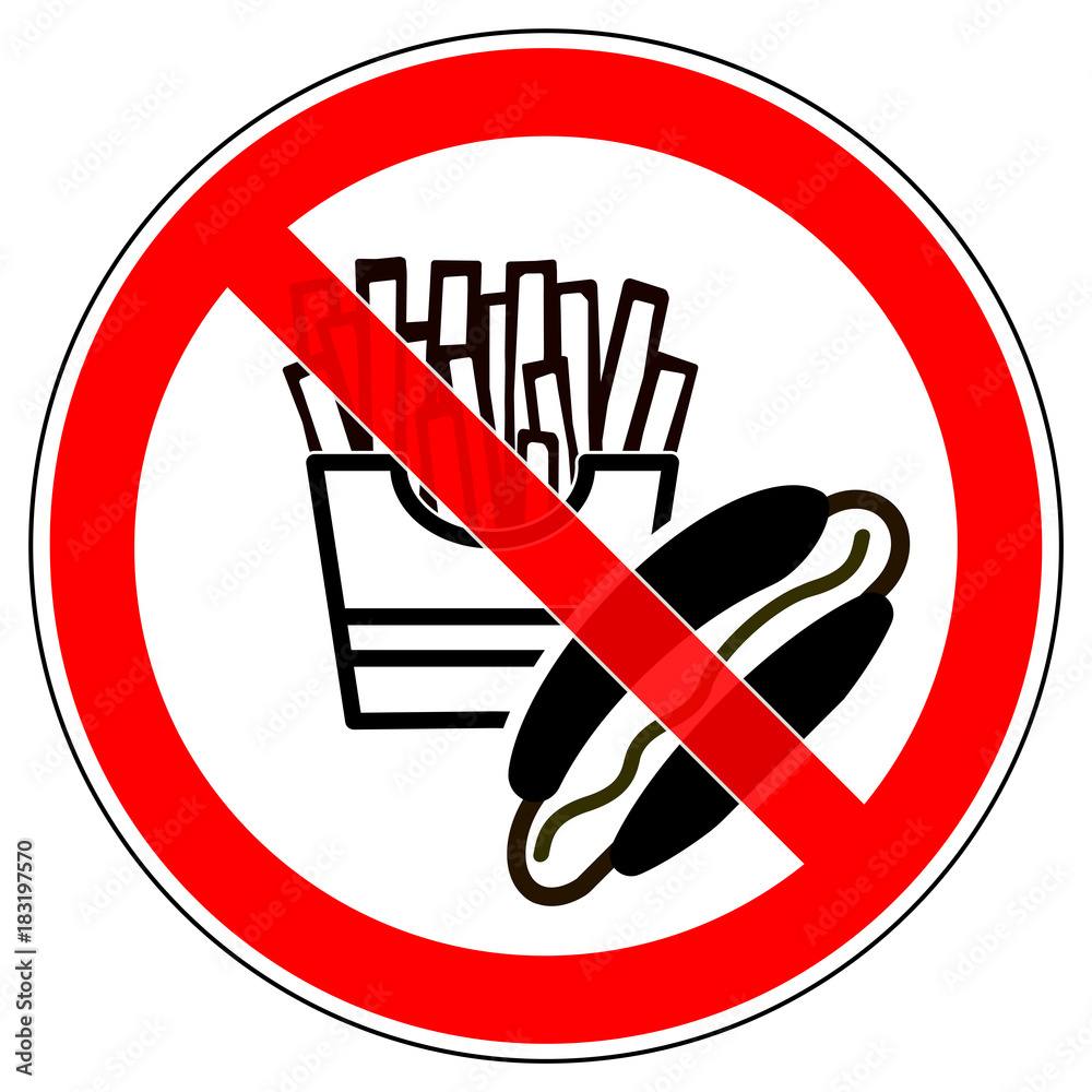srr286 SignRoundRed - german - Verbotszeichen: Pommes frittes ...