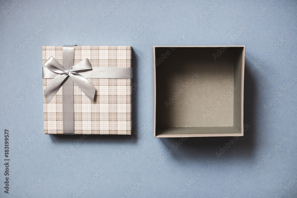 Open gift box top view. Stock Photo | Adobe Stock