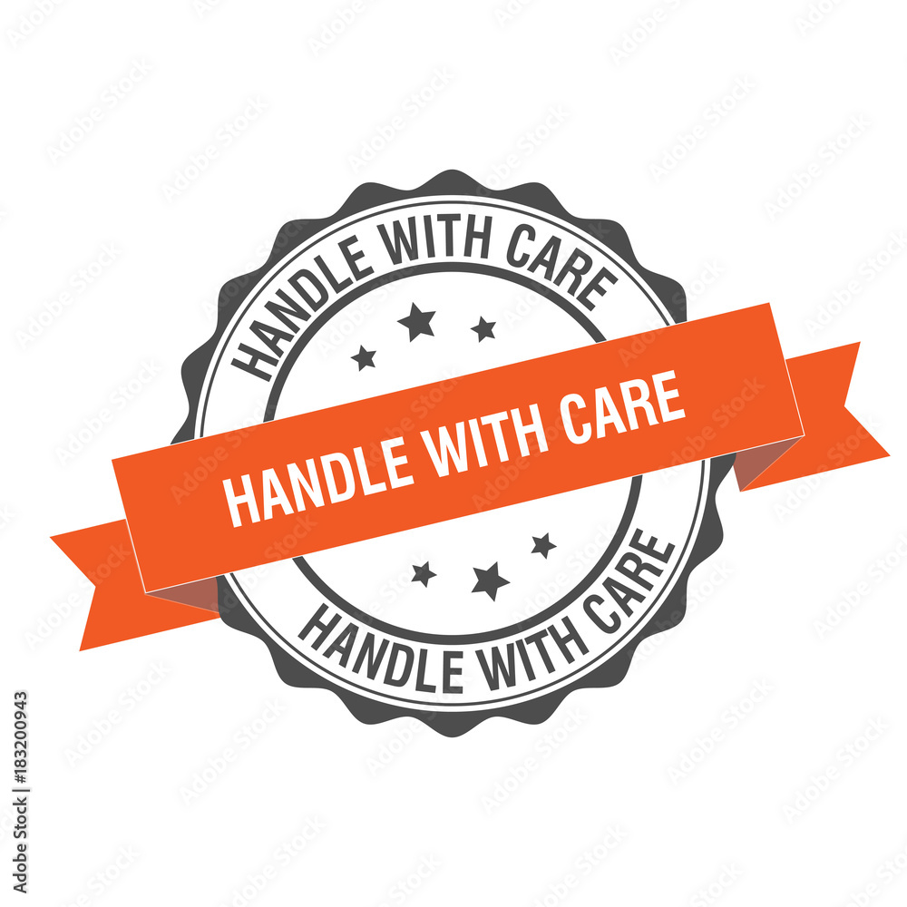 Handle with care stamp illustration Stock Vector | Adobe Stock