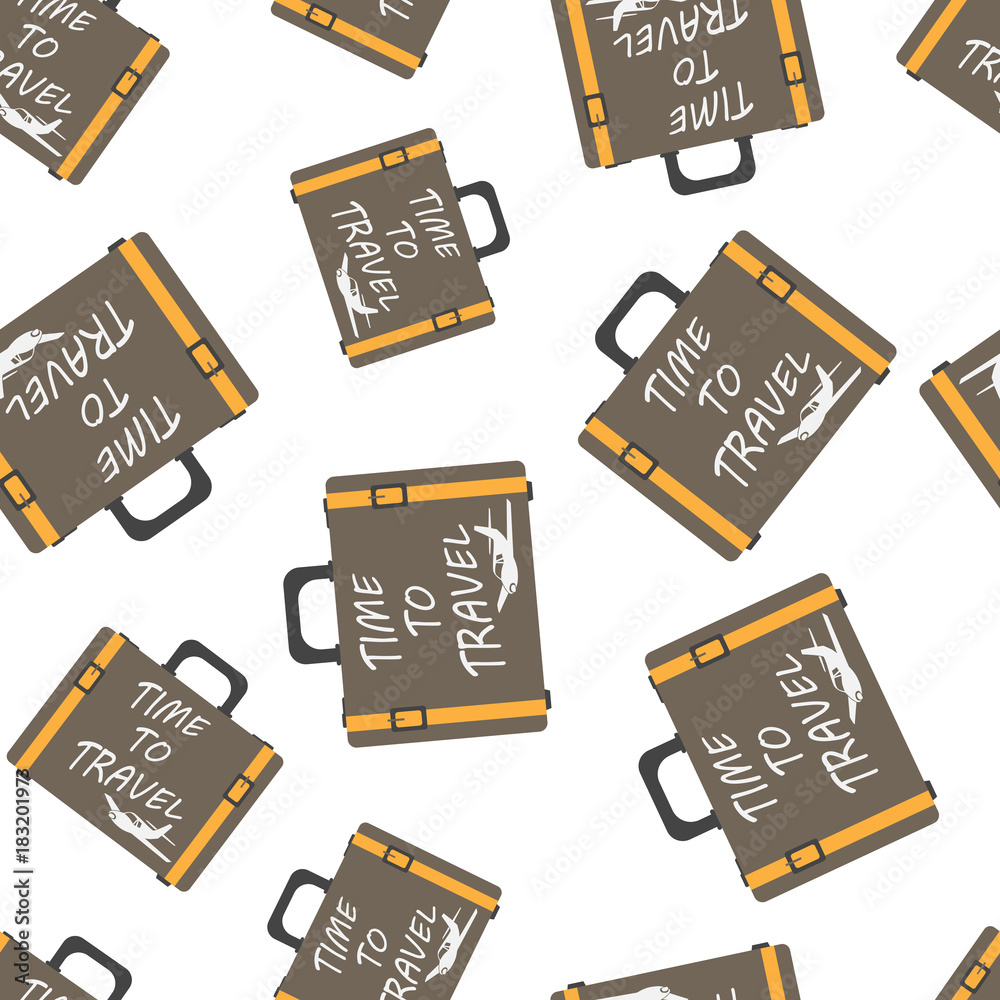 Time to travel concept seamless pattern background. Business flat ...