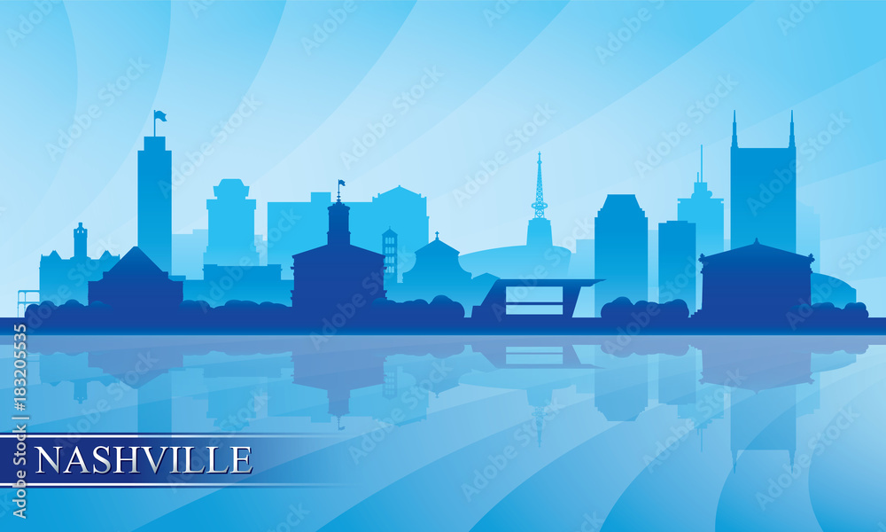 Nashville city skyline silhouette background Stock Vector | Adobe Stock
