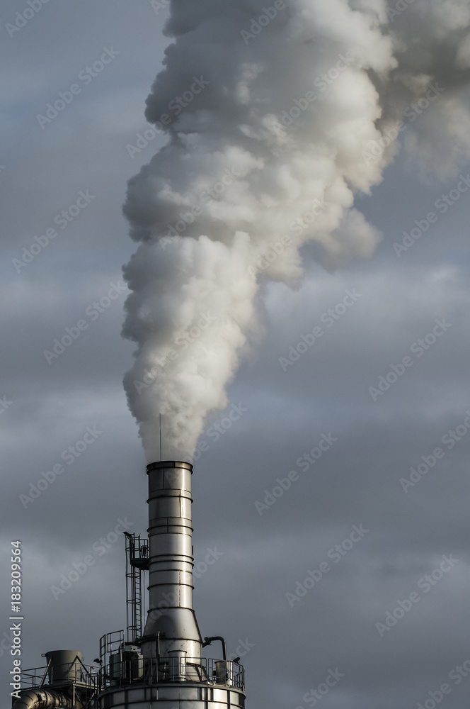 Modern factory releasing fumes Stock Photo | Adobe Stock