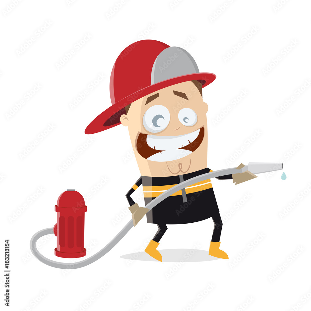 funny firefighter clipart Stock Vector | Adobe Stock