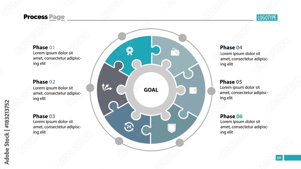 Six Elements Slide Template Stock Vector | Adobe Stock