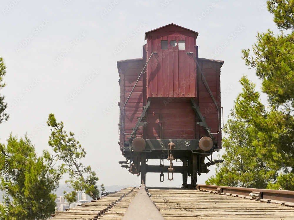 Holocaust train at Yad Vashem in Jerusalem Stock Photo | Adobe Stock