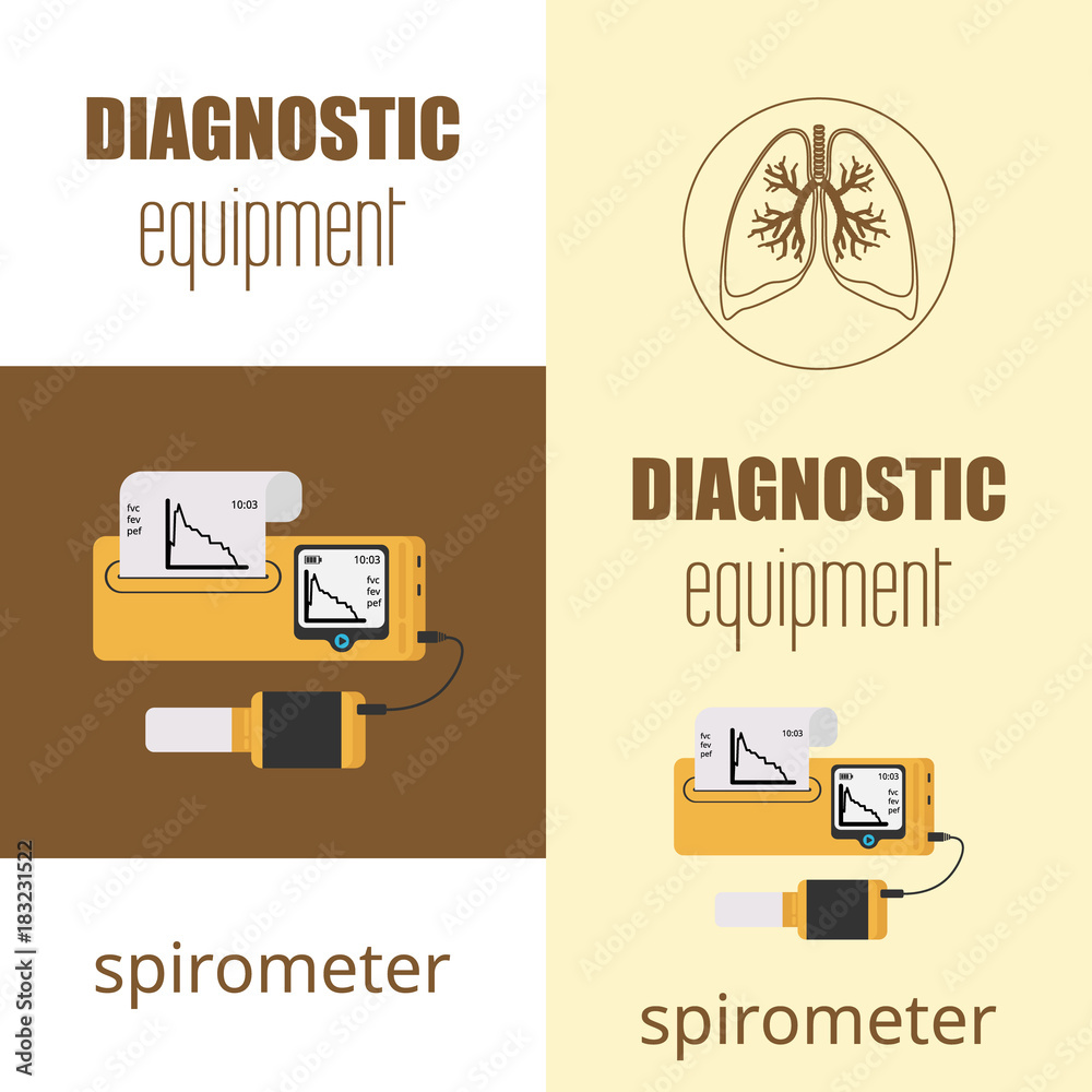 Spirometer medical equipment. The device determines the volume of the ...