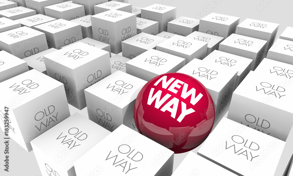 New Vs Old Way Method System Process 3d Illustration Stock Photo ...