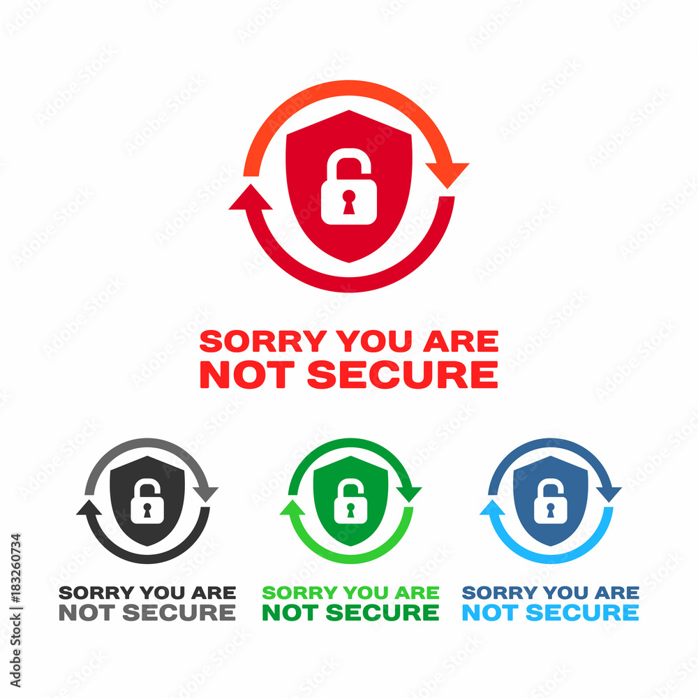 your computer not secure isolated Stock ベクター | Adobe Stock