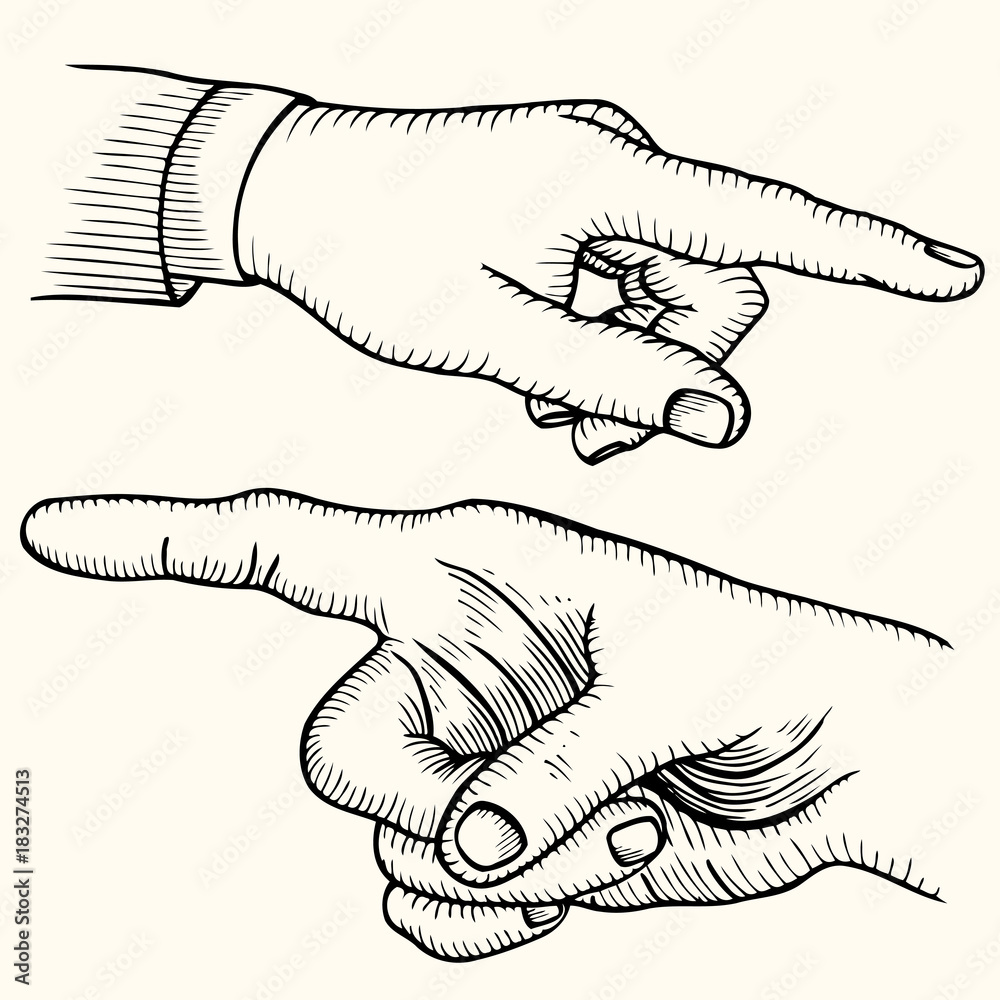 Pointing hand finger. Stock Vector | Adobe Stock