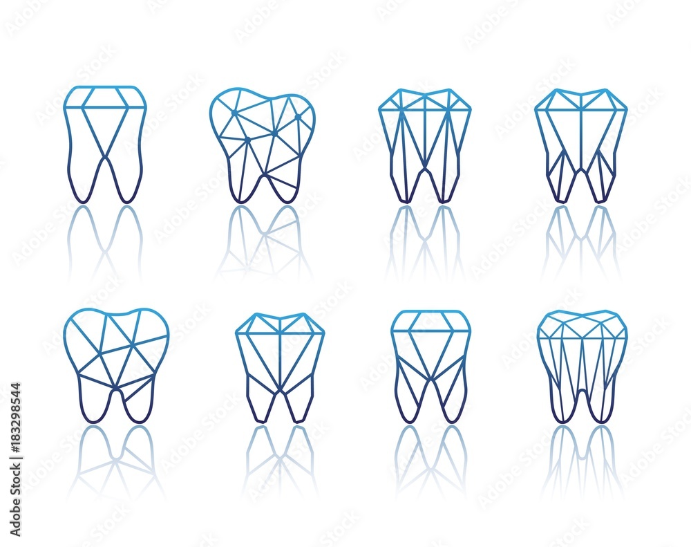 Tooth symbol set. Vector illustration Stock Vector | Adobe Stock