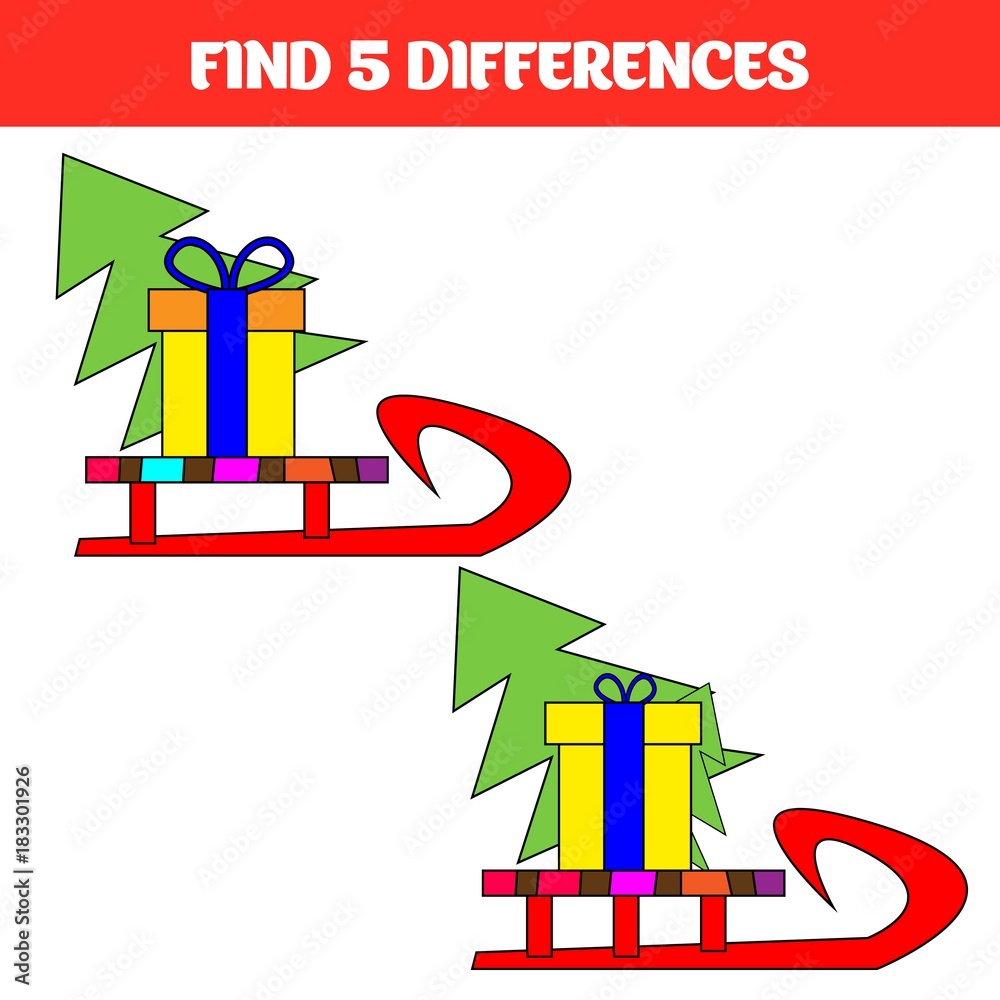 Find five differences. Educational game for children. Funny cartoon ...