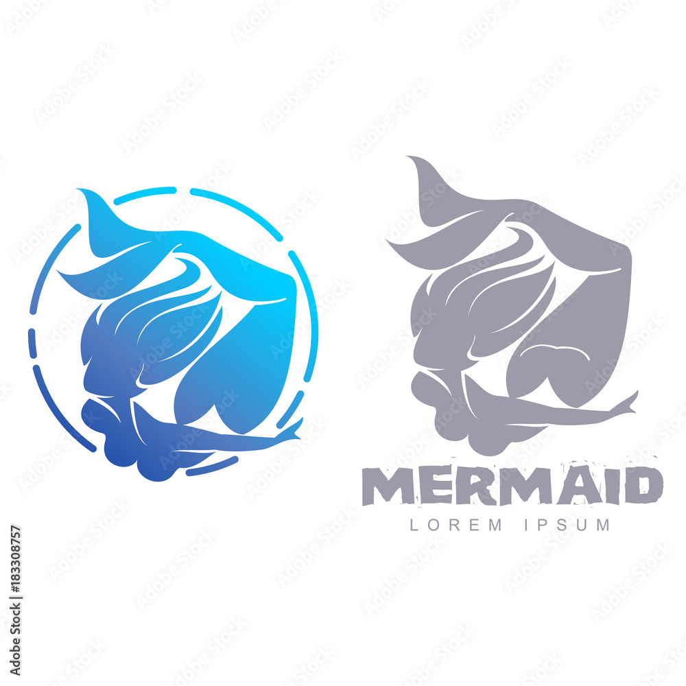 mermaid logo templates Stock Vector | Adobe Stock