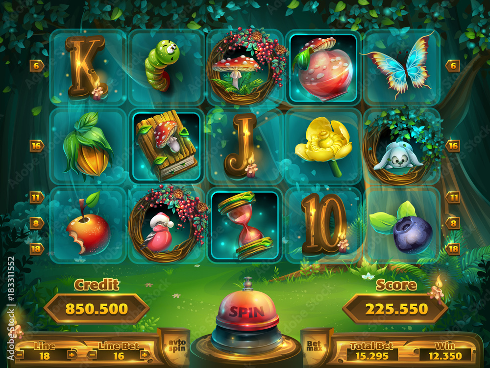 Playing field slots game for game user interface Stock Vector | Adobe Stock