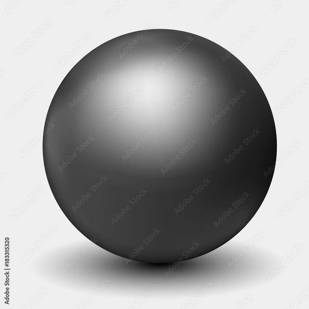Vector illustration of realistic black pearls with shadow and ...