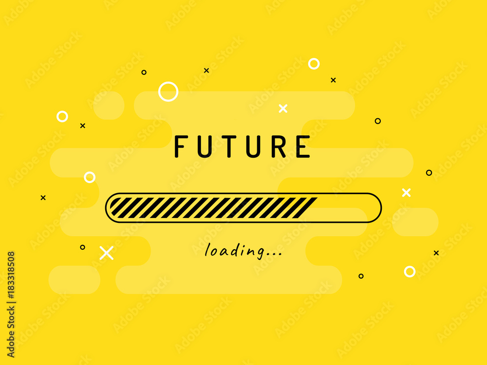 Future loading - vector illustration. Yellow background. Stock Vector ...