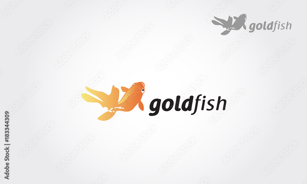 Gold Fish Vector Logo Cartoon. Asian goldfish vector logo illustration ...