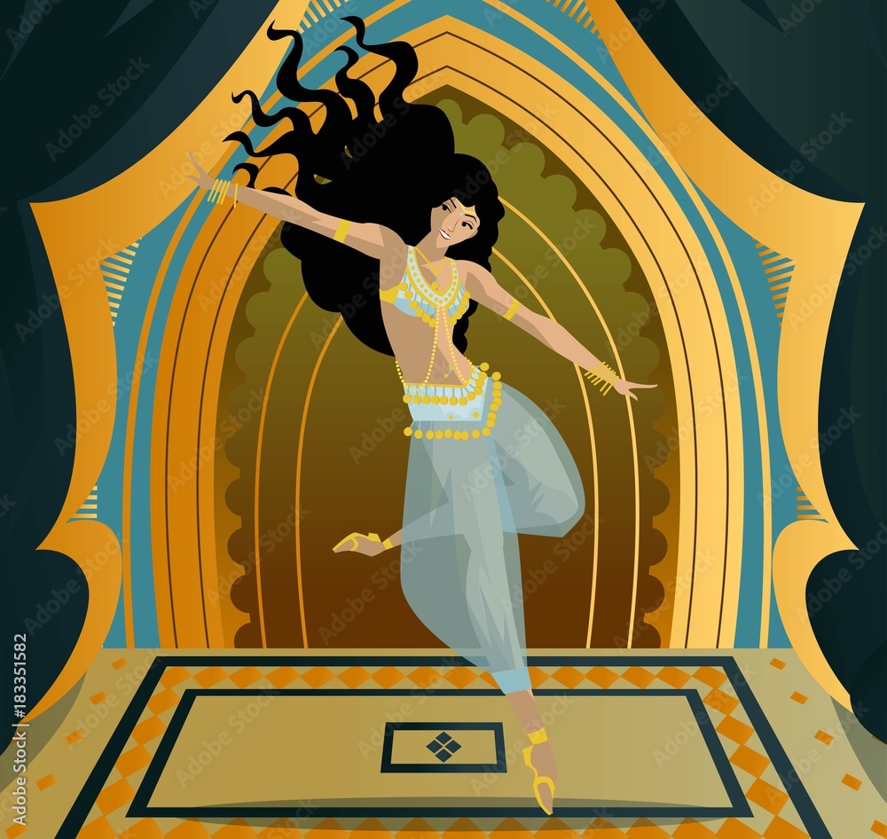 arabian dancer woman Stock-Vektorgrafik | Adobe Stock