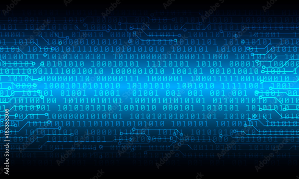 Circuit Board With Encoder And Decoder Binary Code Vector Background ...