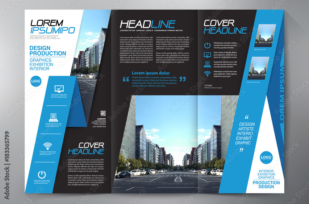 Brochure 3 fold flyer design a4 template. Stock Vector | Adobe Stock