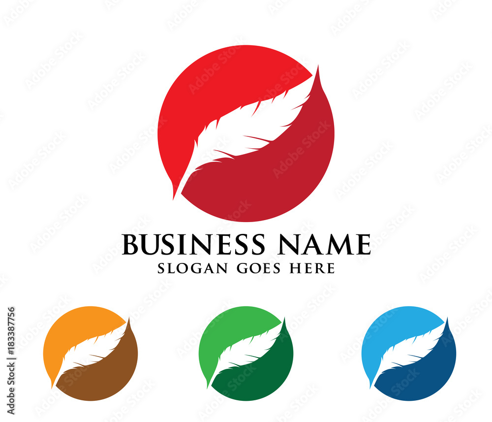 colorful art detailed feather logo Stock Vector | Adobe Stock