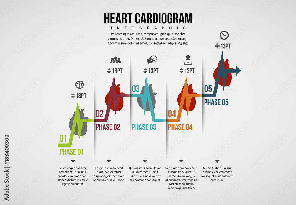 Heart Cardiogram Infographic Stock Template | Adobe Stock