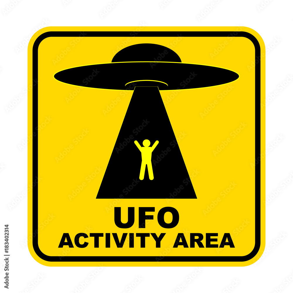 Humorous danger road signs for UFO, aliens abduction theme, vector ...